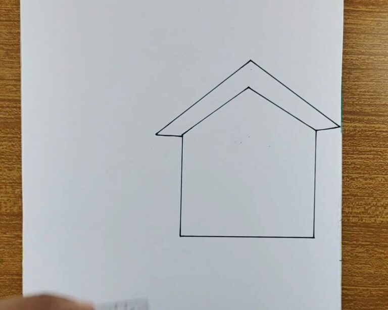 Easy Colorful House Drawing - Draw And Colour