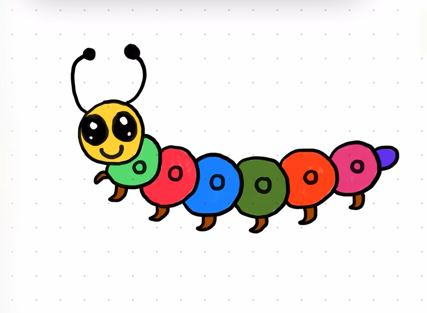 How to Draw a Caterpillar - Draw And Colour