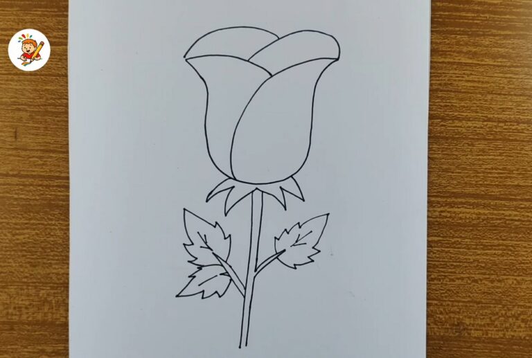 How to Draw and Color a Beautiful Red Rose - Draw And Colour