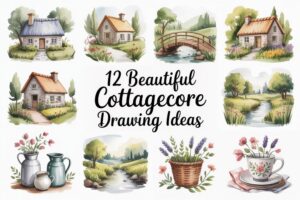 12 Beautiful Cottagecore Drawing Ideas - Draw And Colour