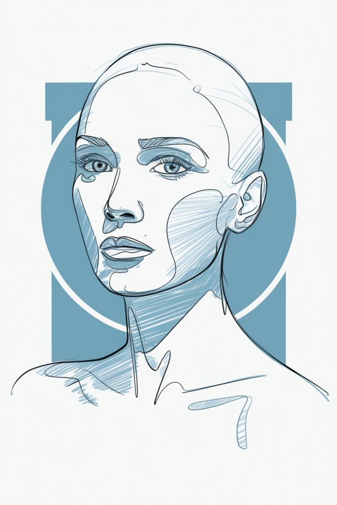 12 Minimal Line Portrait Sketch Ideas - Draw And Colour