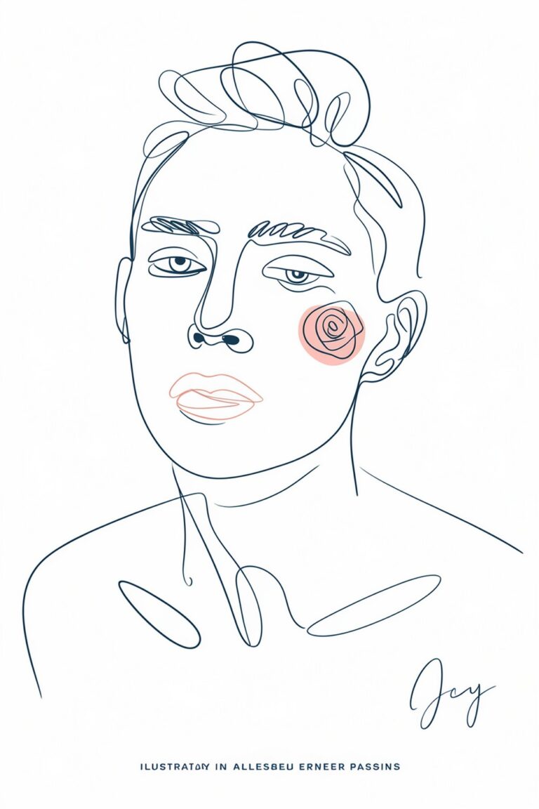 12 Minimal Line Portrait Sketch Ideas - Draw And Colour