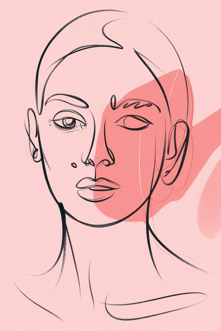 12 Minimal Line Portrait Sketch Ideas - Draw And Colour