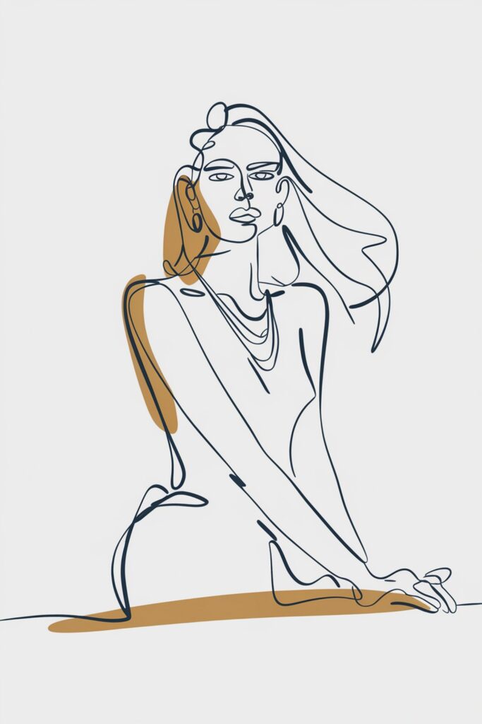 12 Minimal Line Portrait Sketch Ideas - Draw And Colour