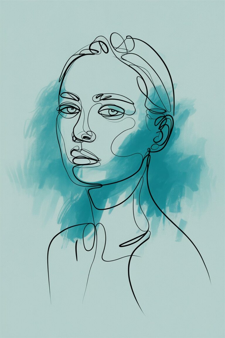 12 Minimal Line Portrait Sketch Ideas - Draw And Colour