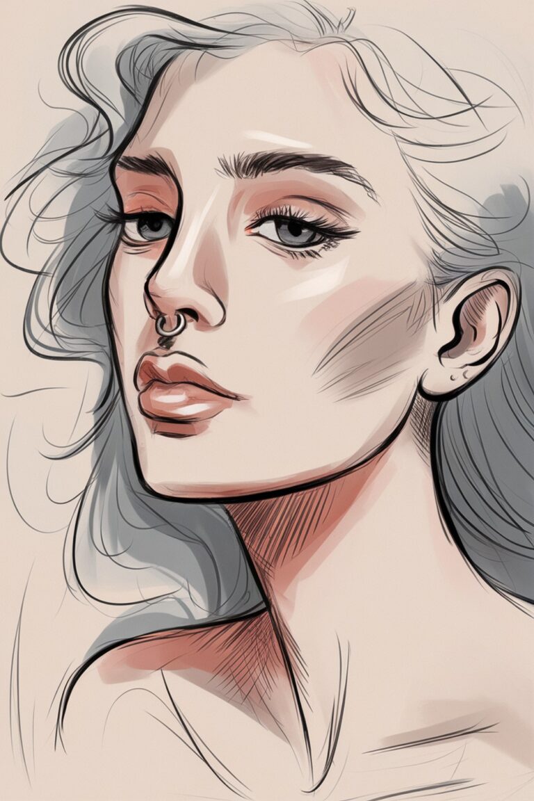 14 Aesthetic Side-Profile Face Sketch Ideas - Draw And Colour