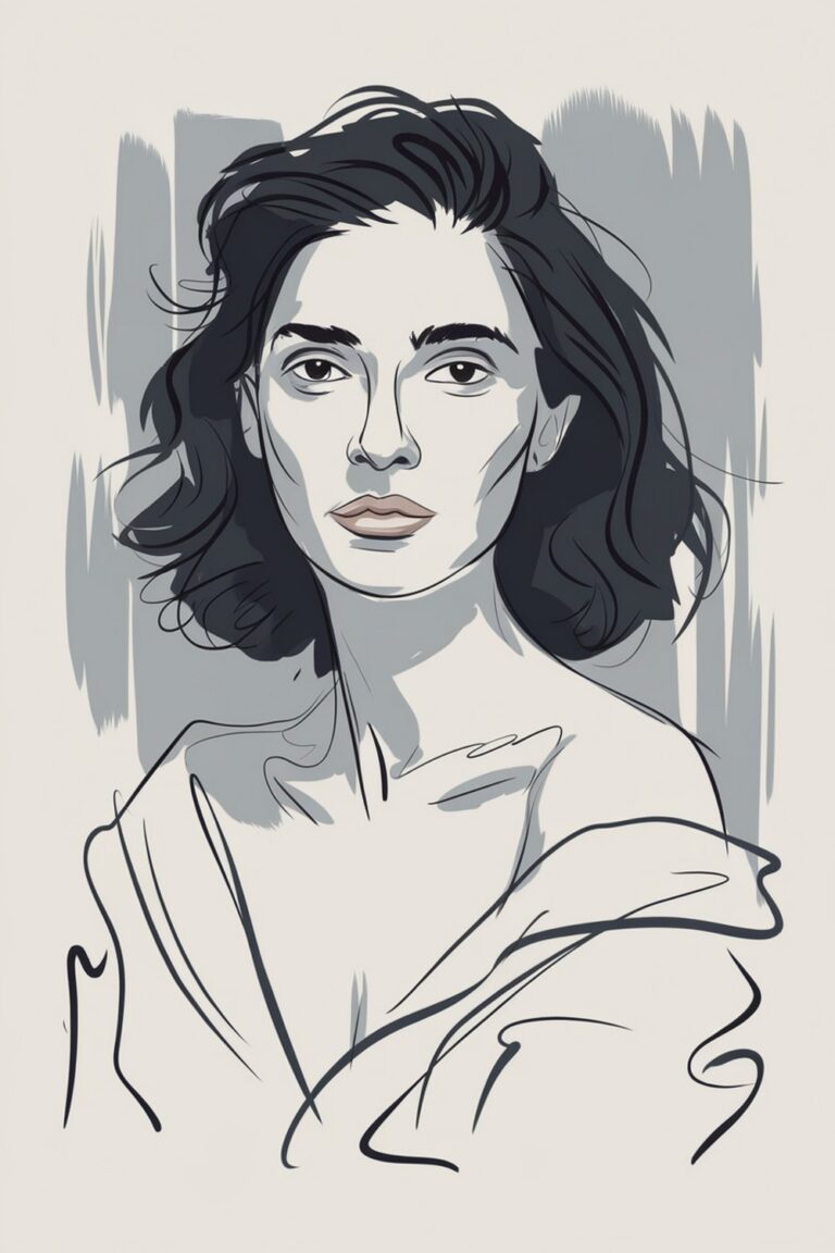 12 Minimal Line Portrait Sketch Ideas - Draw And Colour