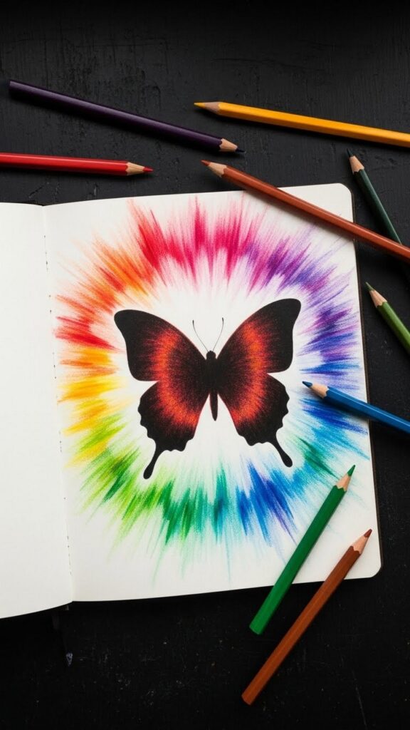 25 Butterfly Drawing Ideas With Colored Pencils - Draw And Colour