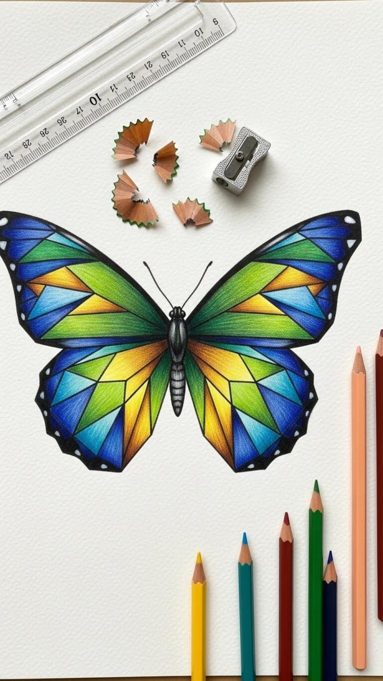 25 Butterfly Drawing Ideas With Colored Pencils - Draw And Colour