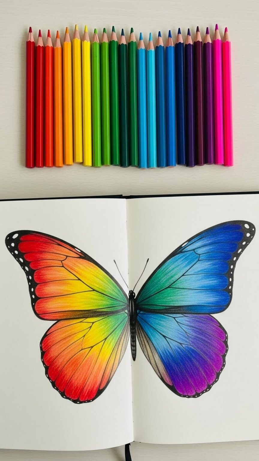 25 Butterfly Drawing Ideas With Colored Pencils - Draw And Colour