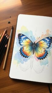 25 Butterfly Drawing Ideas With Colored Pencils - Draw And Colour